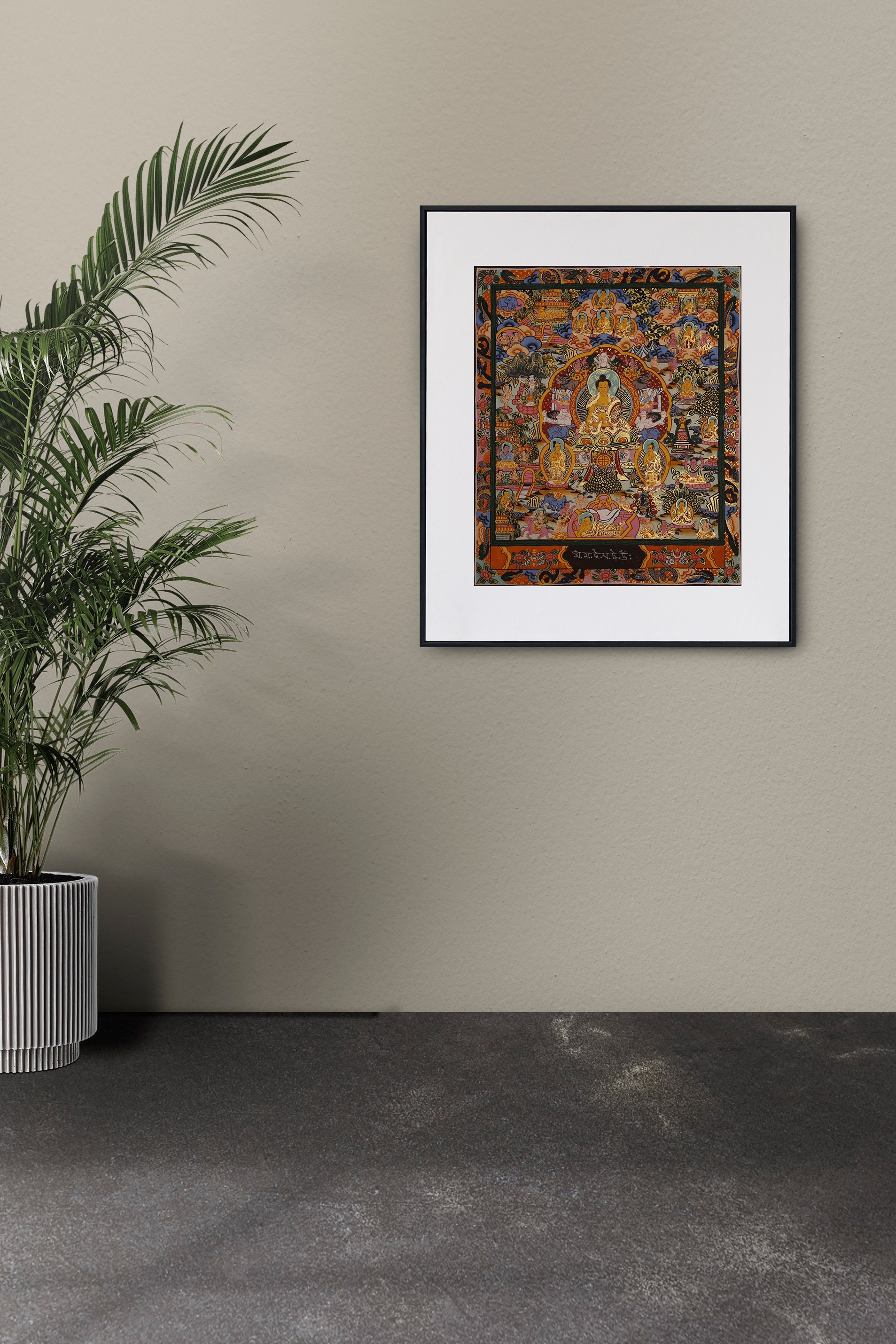 Buddhas Life Thangka / Thanka Painting From Nepal Life of Buddha ...