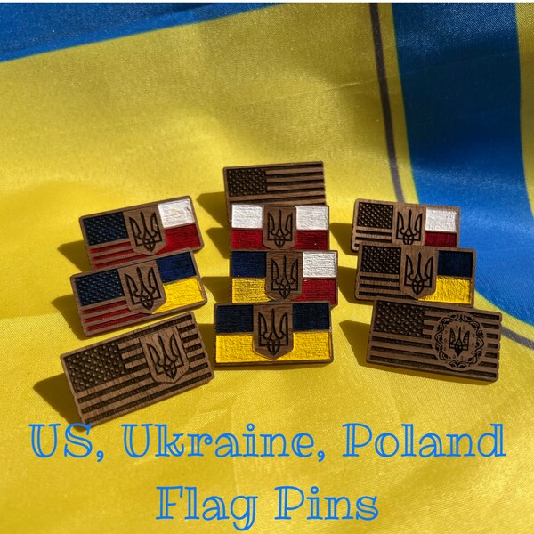 Ukraine Us Flag Pin - Etsy