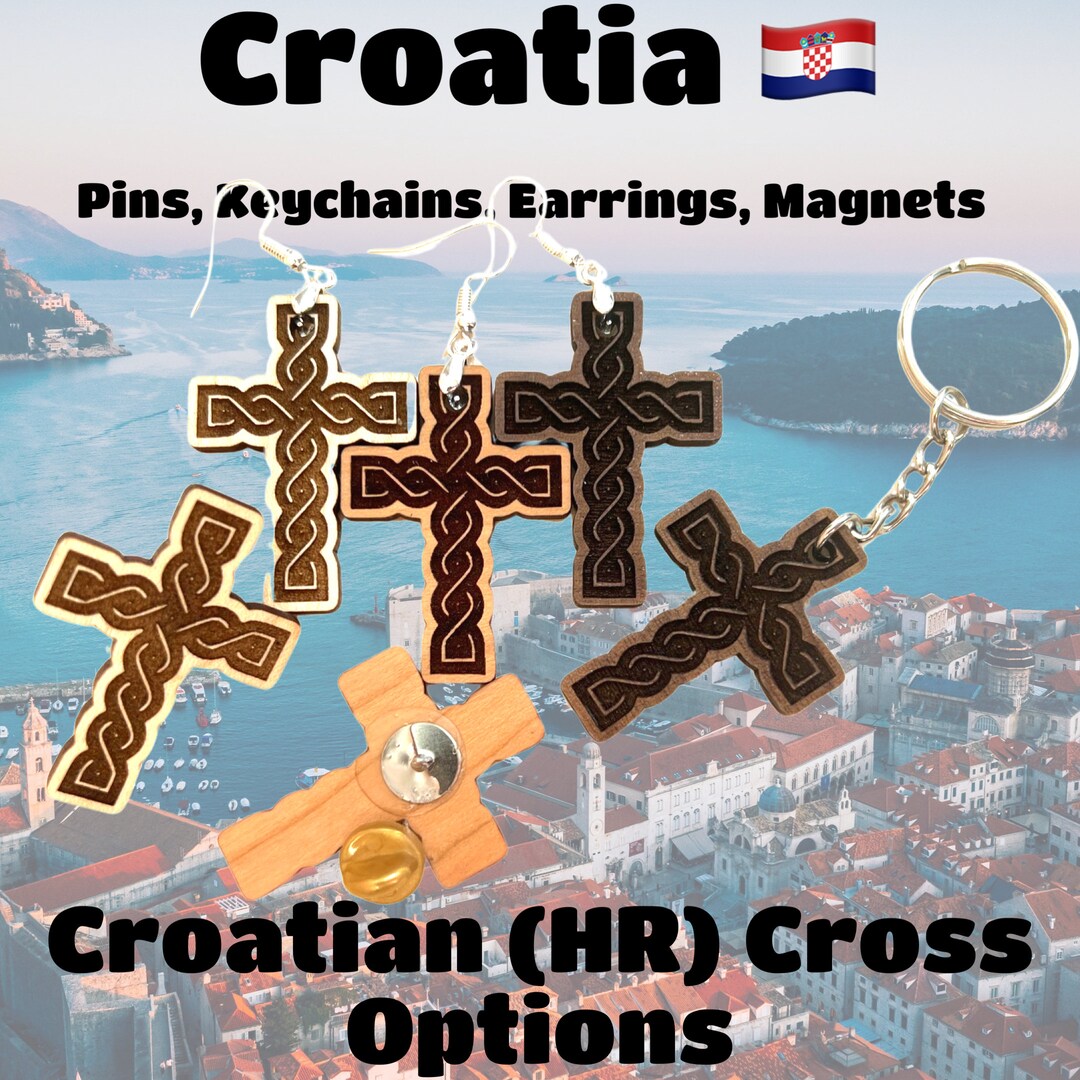Croatian Cross With Interlace (wattle), Križ S Pleterom Hardwood Pin ...
