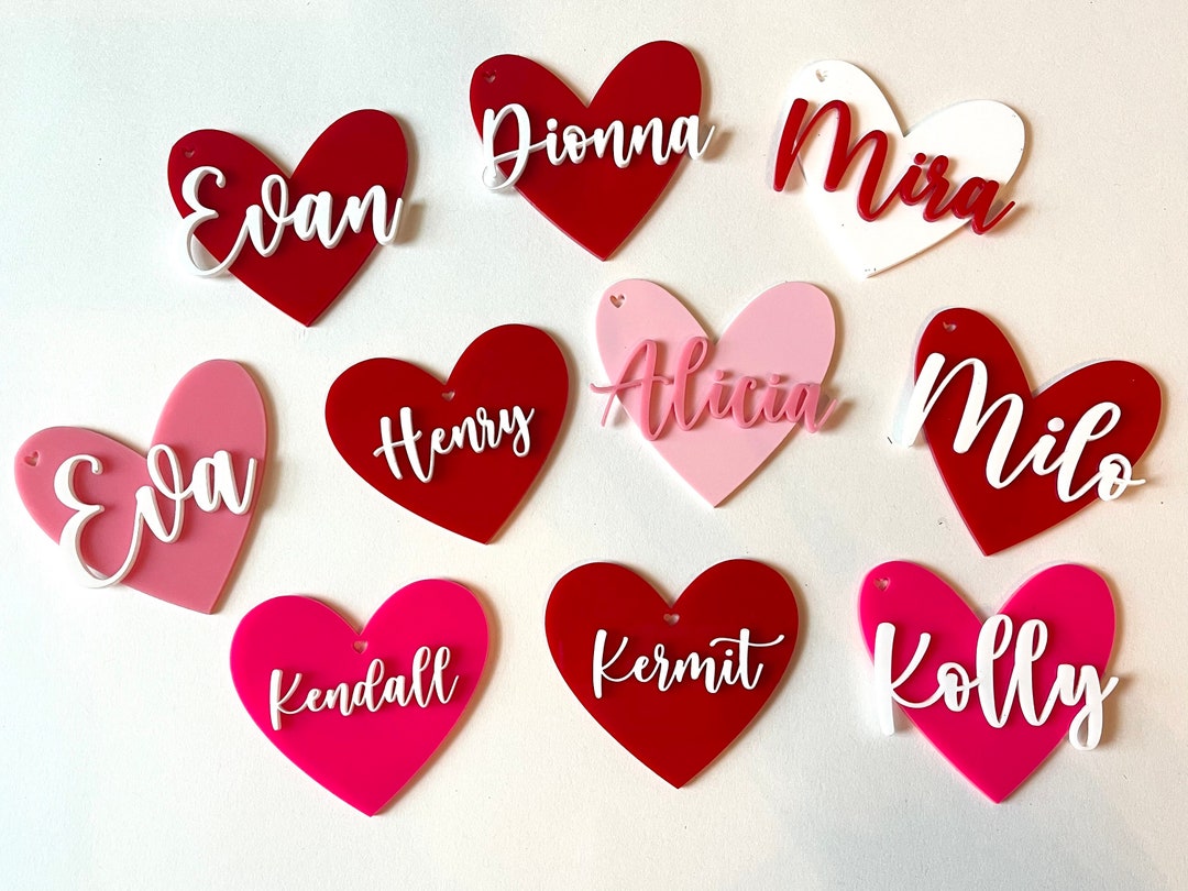 Valentines Day Tags Custom Valentines Day Name Tag Valentines Basket ...