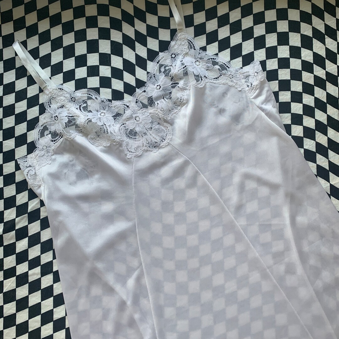 Vintage Wacoal White Slip Dress Nylon Lace Top Full Slip - Etsy