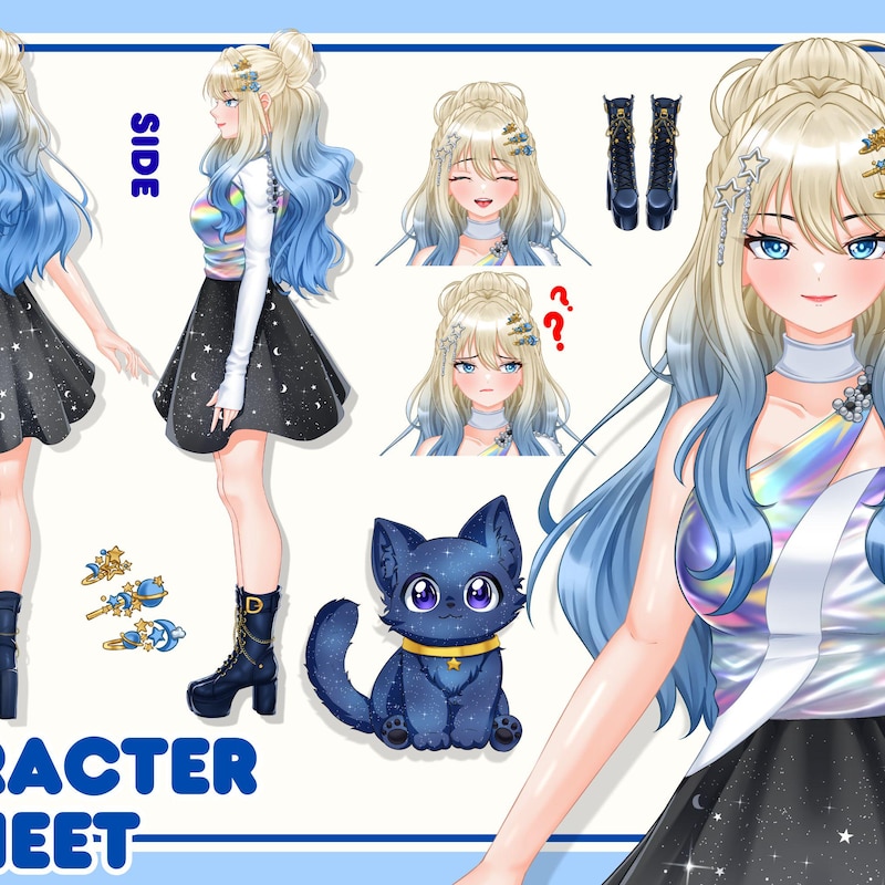 Anime Character Sheet - Etsy