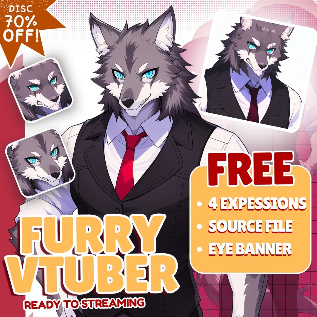 Custom Furry Vtuber Live2d Model | Anthro Character for Streaming - Etsy