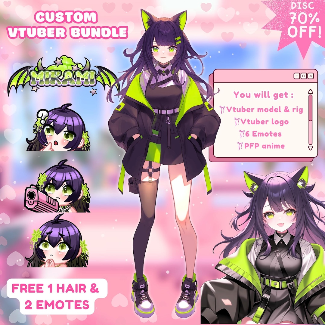 Custom Vtuber Bundle | Vtuber Assets, Live2d Model Commission, Pngtuber ...