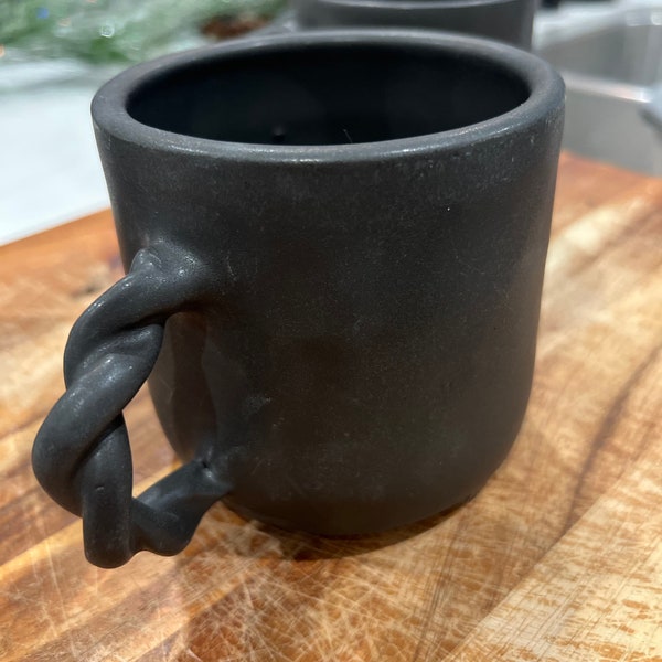 Matte Black Ceramic Mugs - Etsy