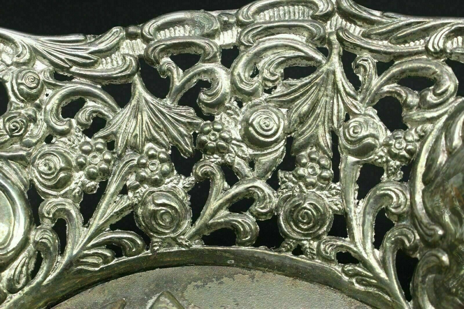 Antique Reticulated Metal Fruit Bowl Centerpiece Double Handle | Etsy