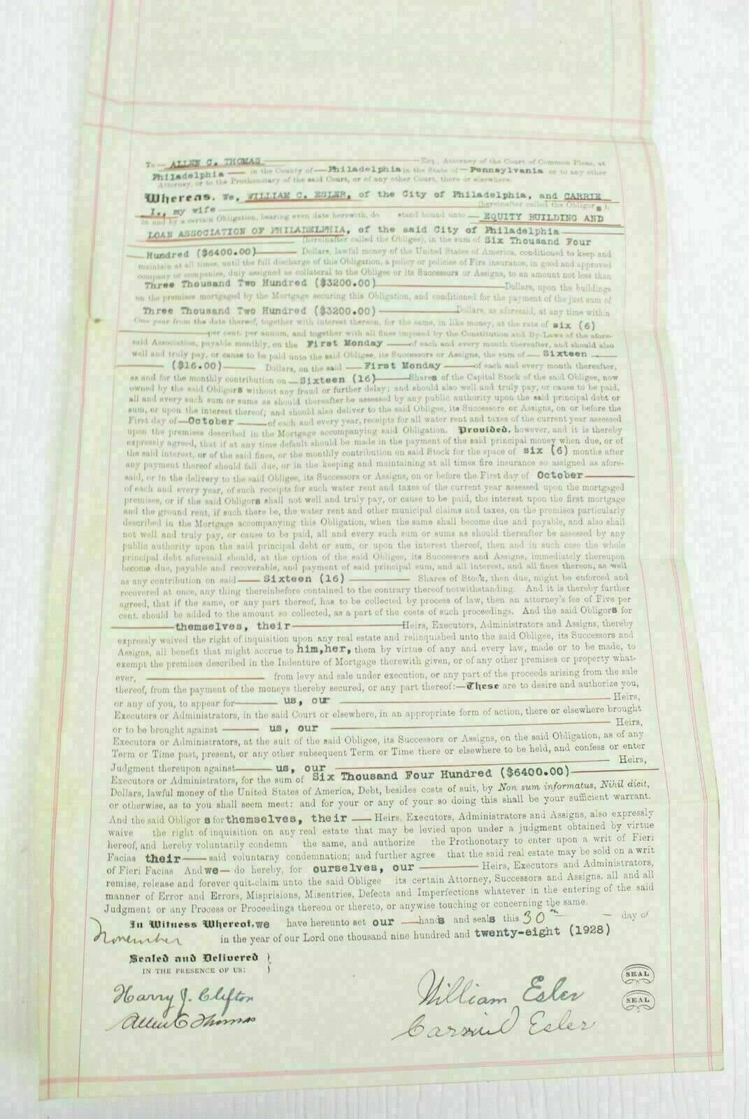Antique 1882 Indenture Deed 1900s Insurance Policy Bond & - Etsy