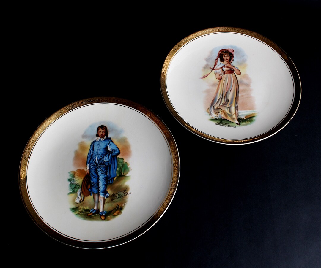 Homer Laughlin Plate Set Rhythm Pattern H51N6 Blue Boy & F51N4 Pinky ...