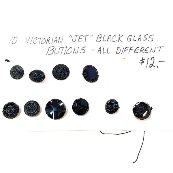 Antique Jet Buttons - Etsy