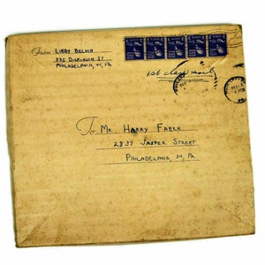 Vintage Large Valentine Card C. 1940's Philadelphia PA Posted 1946 - Etsy