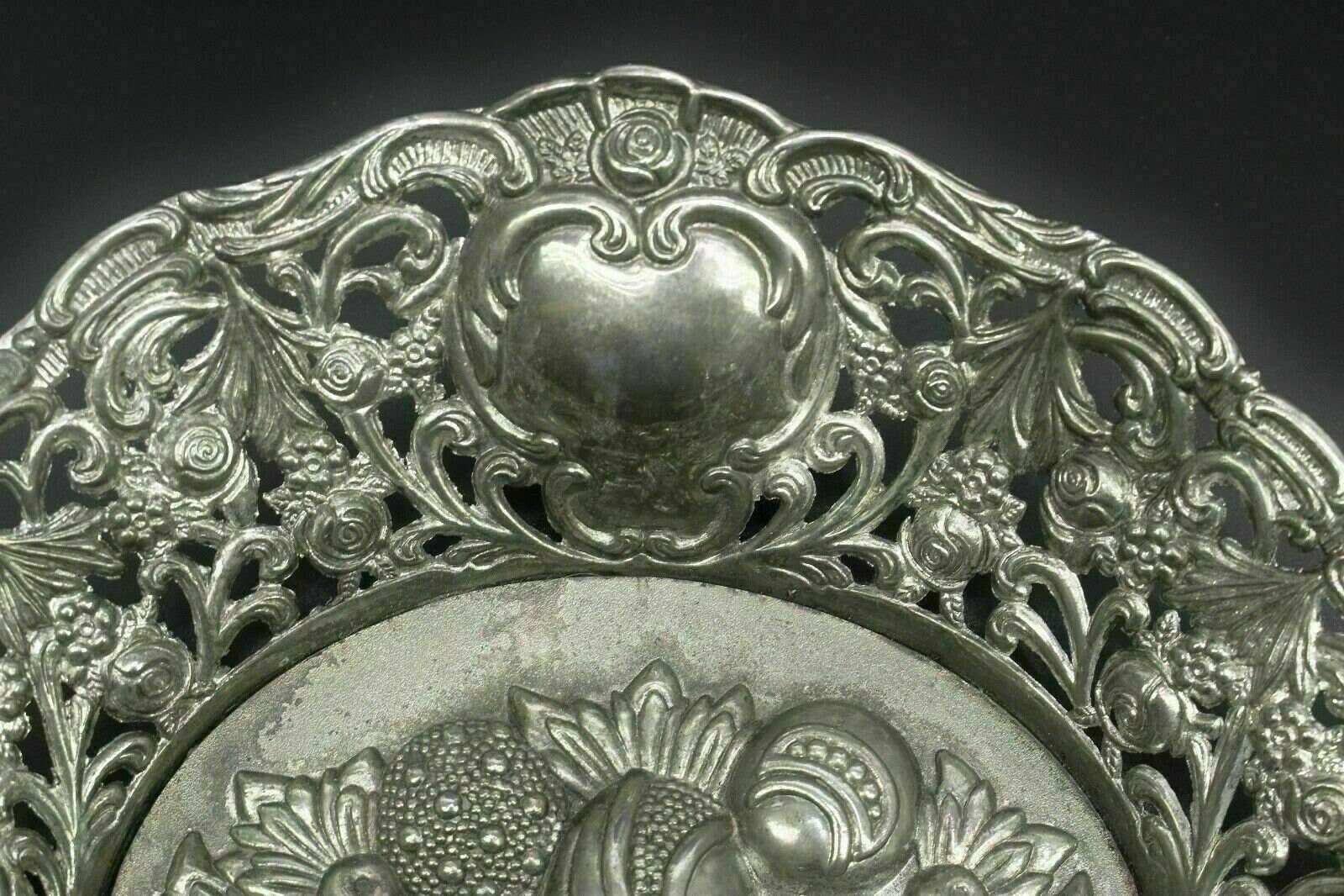 Antique Reticulated Metal Fruit Bowl Centerpiece Double Handle - Etsy