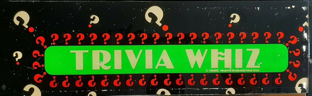 Vintage Trivia Whiz Arcade Marquee 1985 Merit 22 X 7-1/4" Plexi - Etsy