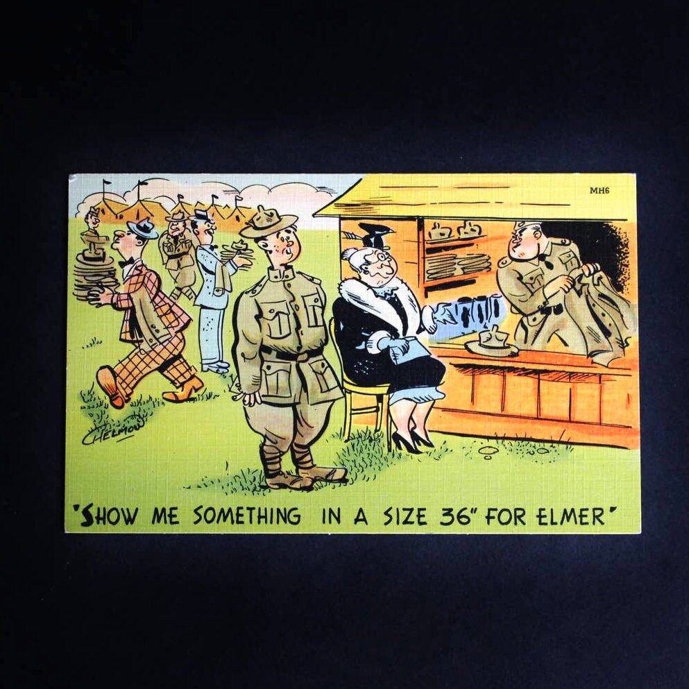 Vintage WWI Army Comic Postcards Linen by Tichnor Bros. Inc. Mass - Etsy