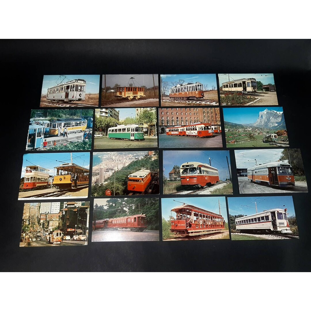 Vintage Trolley Tram Streetcar Postcard Bundle US Germany Spain 16pc ...