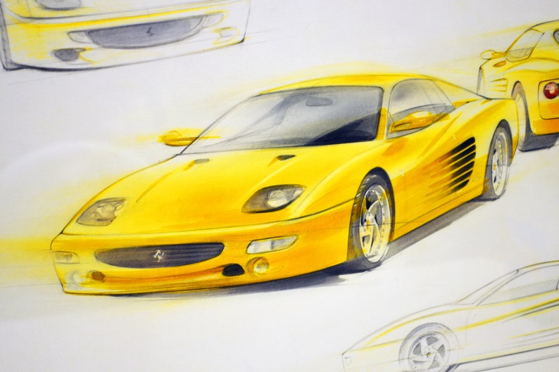 FERRARI F512M Official Pininfarina Concept Sketches Limited Edition ...