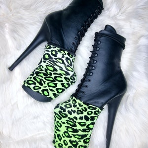 BRODIE PLATFORM PROTECTORS Pleaser Pole Shoe Flow Covers Acid Green ...