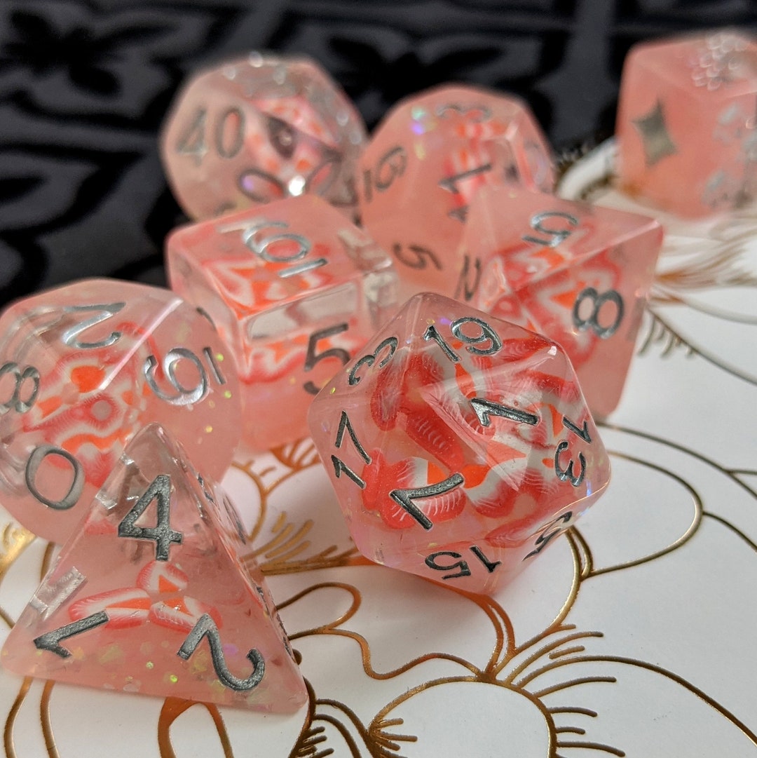 Strawberry TTRPG Dice Set, Polyhedral D&D Dice, Dungeons and Dragons ...