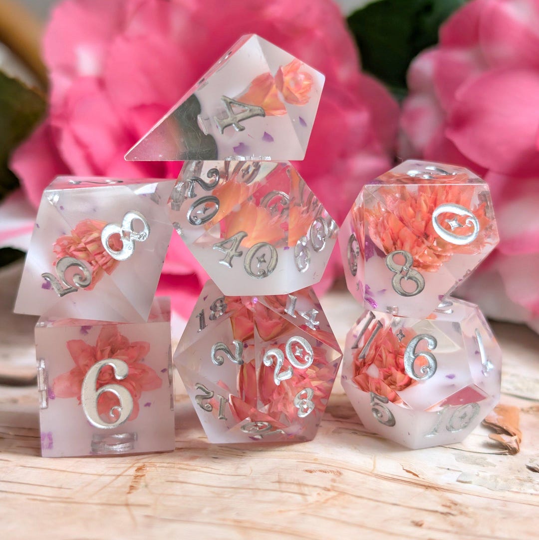 Peaches and Cream Dice Set, TTRPG Polyhedral Dice, D&D Dice, Dungeons ...
