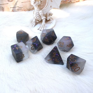 Light and Dark Dice Set, Polyhedral Dice, 7 Piece, D&D Dice, Dungeons ...