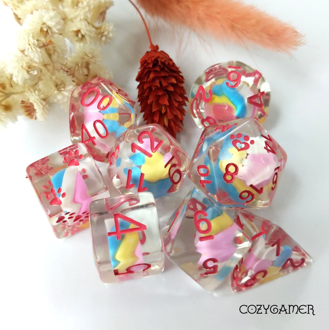 Candy Swirl Dice Set, TTRPG Polyhedral Dice, D&D Dice, Dungeons and ...