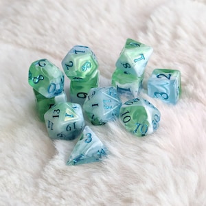 Tidecaller Dnd Dice Set | Ocean Water Themed Polyhedral Dice for ...