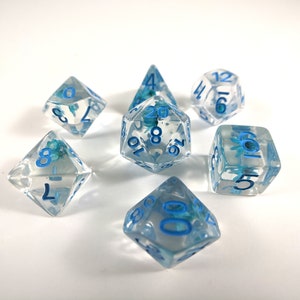 Blue Flower Dnd Dice Set Polyhedral Dice D&D Dice Dungeons - Etsy