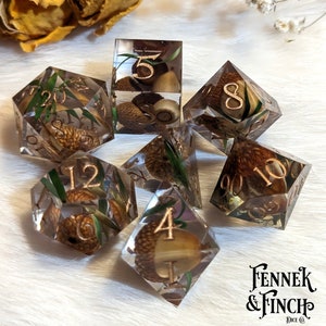 Acorn Dnd Dice Set D&D Dice Sharp Edge Dice Dungeons and - Etsy UK