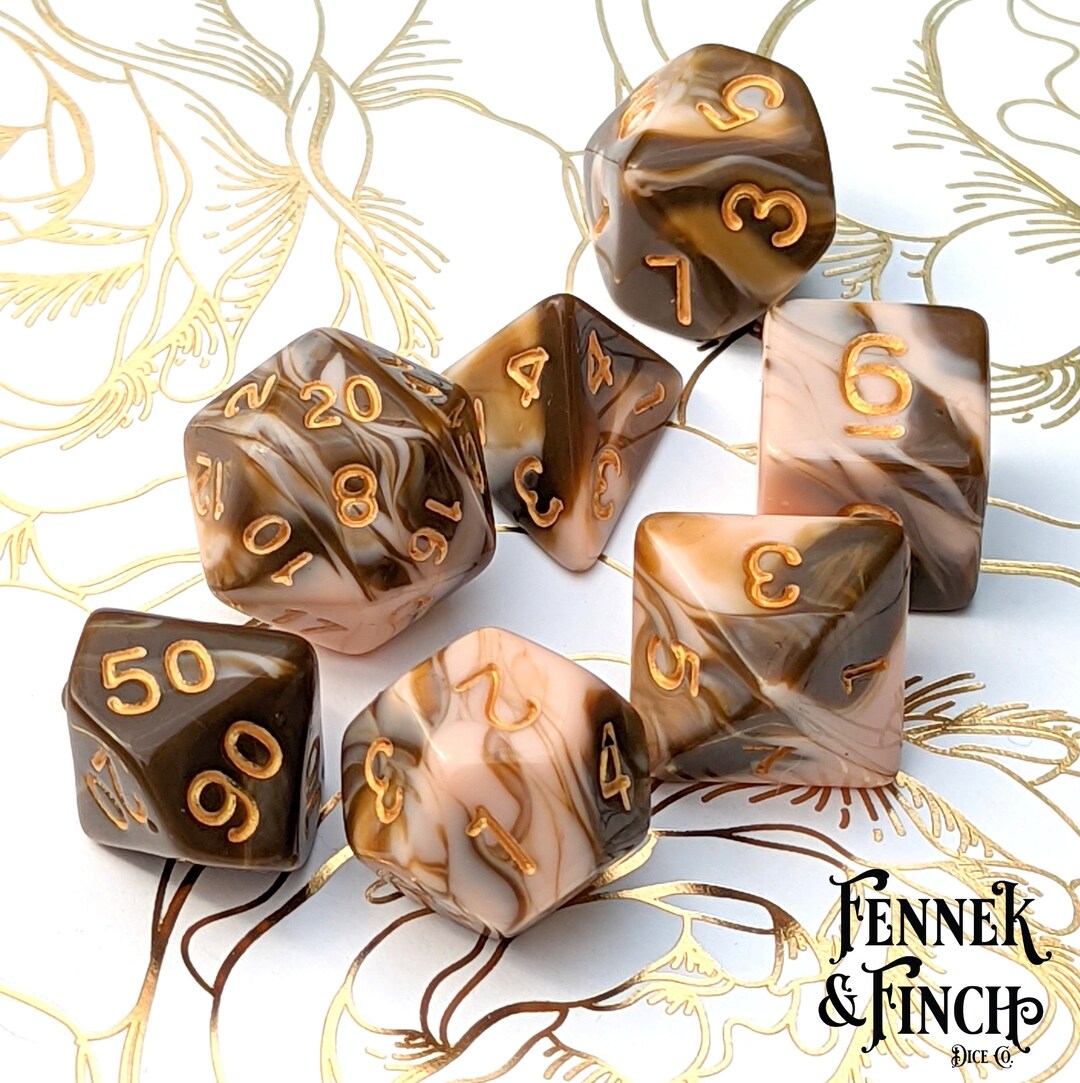 Coffee and Cream Dice Dnd Dice Set Polyhedral Dice D&D Dice - Etsy