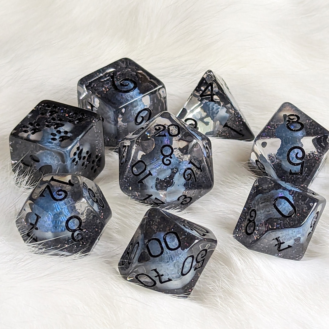 Inky Cap Mushroom Dice Set, TTRPG Dice, Polyhedral Dice, D&D Dice ...