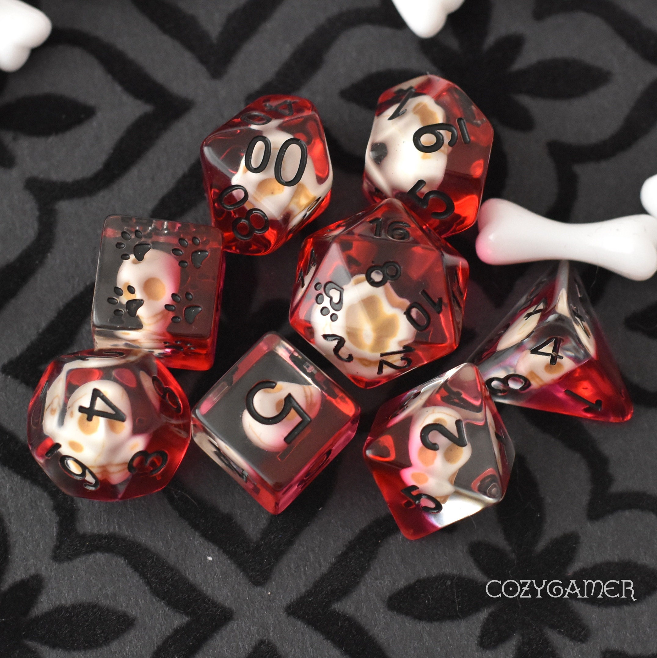 Pool of Blood and Skulls Dice Set TTRPG Polyhedral Dice D&D - Etsy