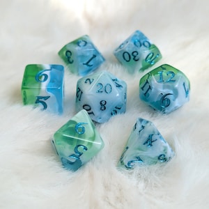 Tidecaller Dnd Dice Set | Ocean Water Themed Polyhedral Dice for ...