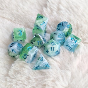 Tidecaller Dnd Dice Set | Ocean Water Themed Polyhedral Dice for ...