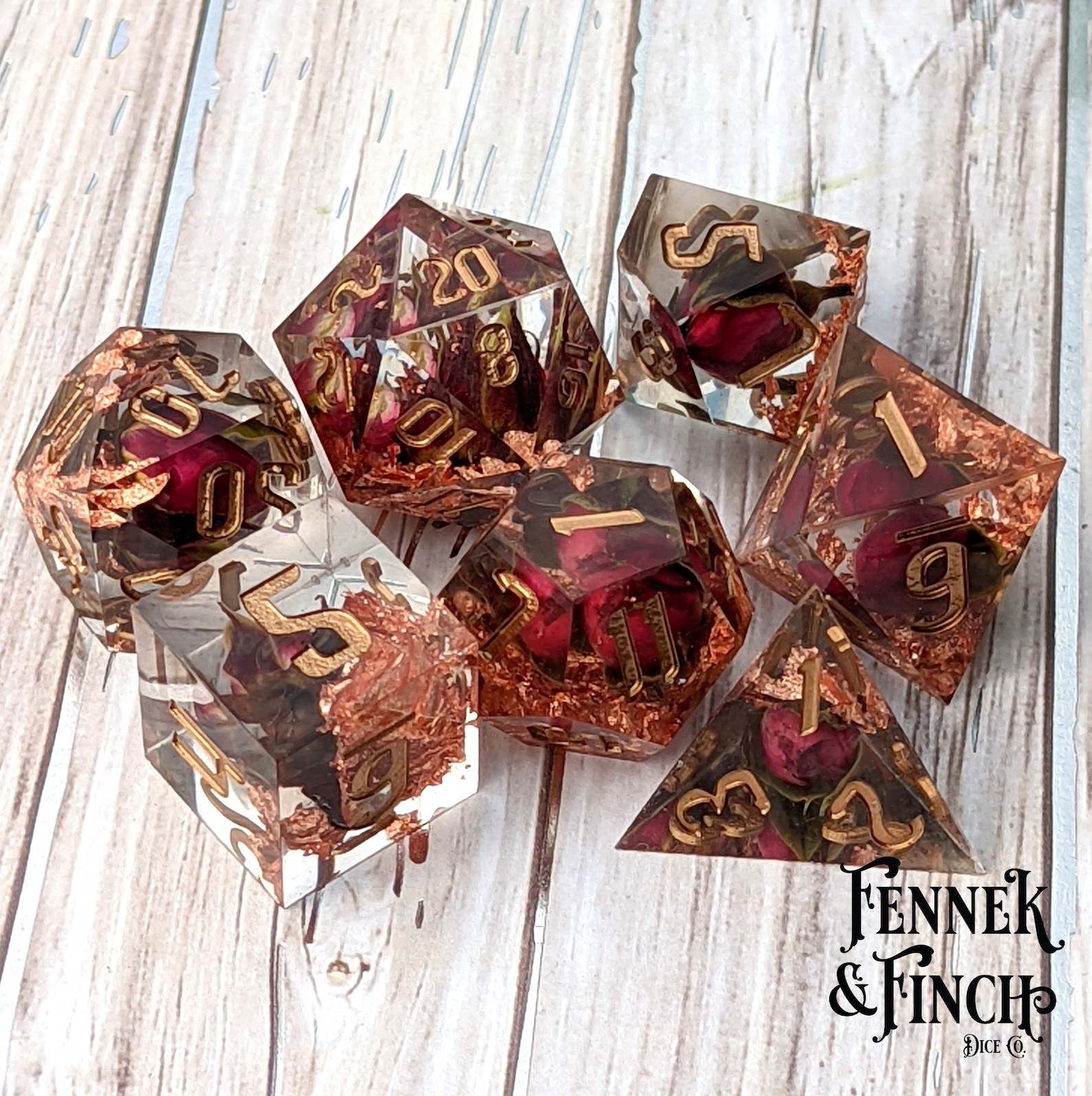 Rose TTRPG Dice Set Polyhedral Dice D&D Dice Dungeons and - Etsy UK
