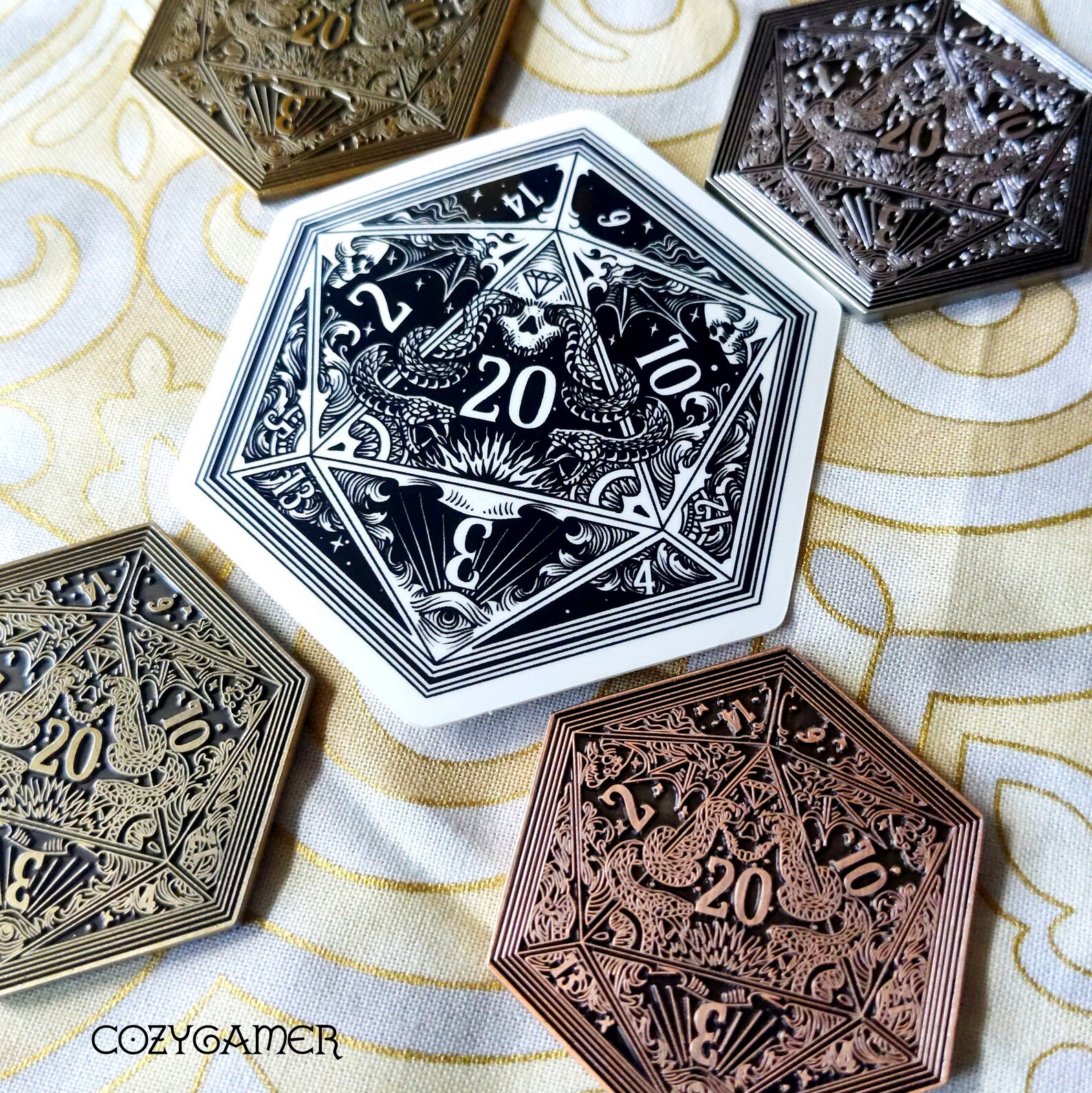 D20 Coin Two Sided Die DND Coin. Life and Death Critical - Etsy