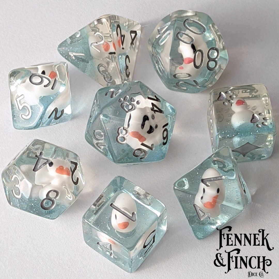 White Duck Dice Set, Dnd Polyhedral Dice, D&D Dice, Dungeons and ...