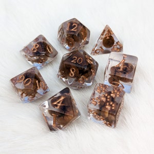 Coffee Bean Dnd Dice Set: Real Coffee, Copper Font - Etsy