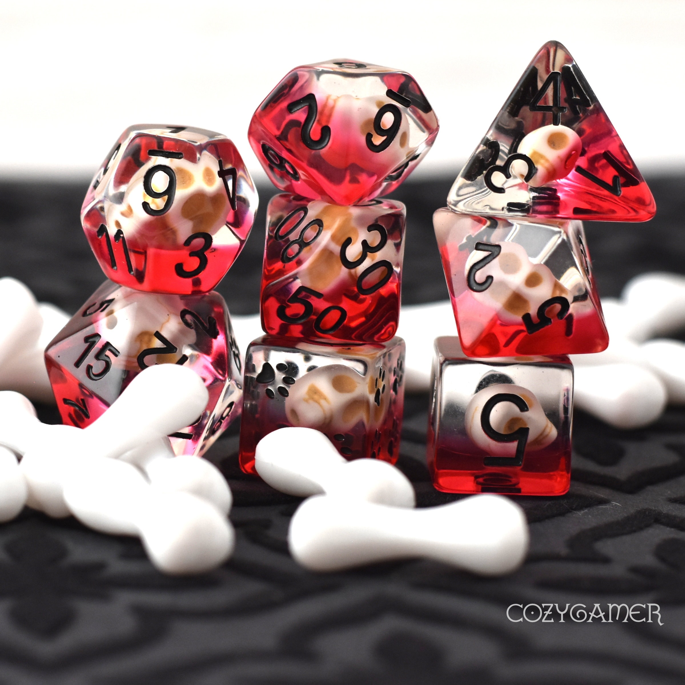 Pool of Blood and Skulls Dice Set TTRPG Polyhedral Dice D&D - Etsy