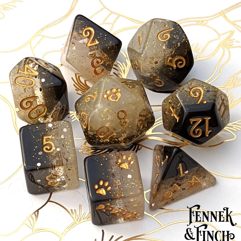 Light and Shadow Dice Set Dnd Polyhedral Dice D&D Dice - Etsy