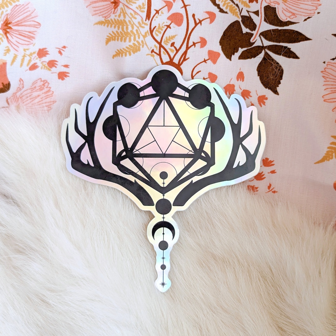 Druid Class Sticker. TTRPG Druid Symbol With a D20, Moon Phase and ...