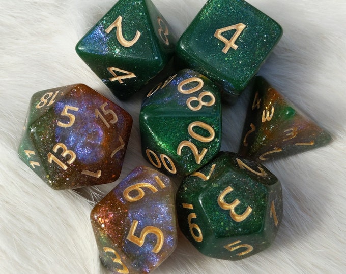 Forest Sky Dnd Dice Set Polyhedral Dice D&D Dice Dungeons - Etsy