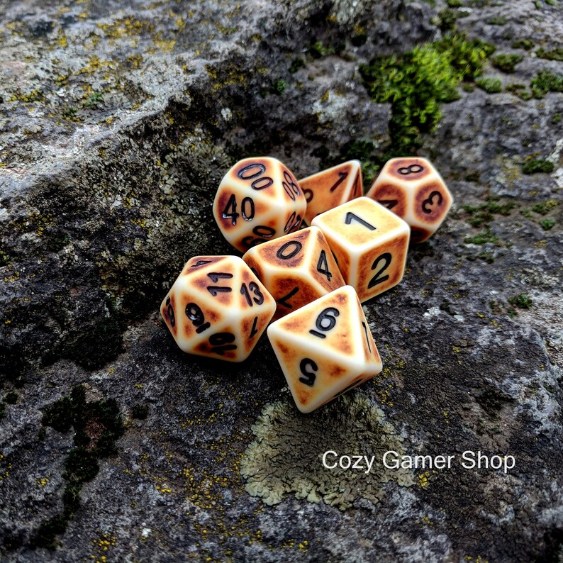 DnD Dice Set Ancient Bone Polyhedral dice D&D dice Dungeons | Etsy