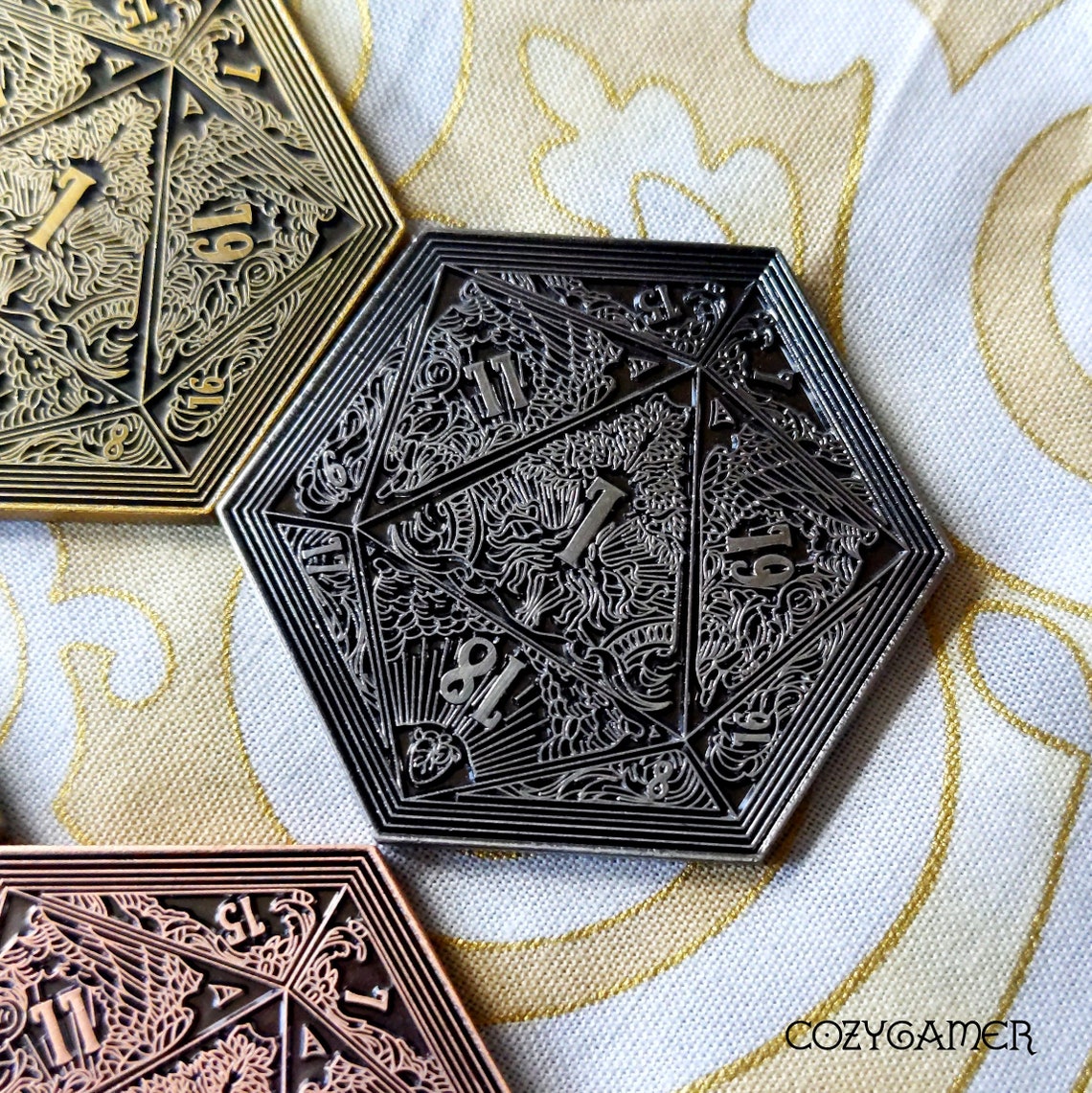 D20 Coin Two sided Die DND Coin. Life and Death Critical | Etsy