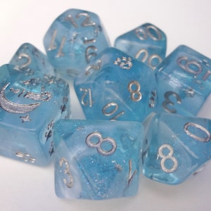 Glacial Ice TTRPG Dice Set, Polyhedral Dice, D&D Dice, Dungeons and ...