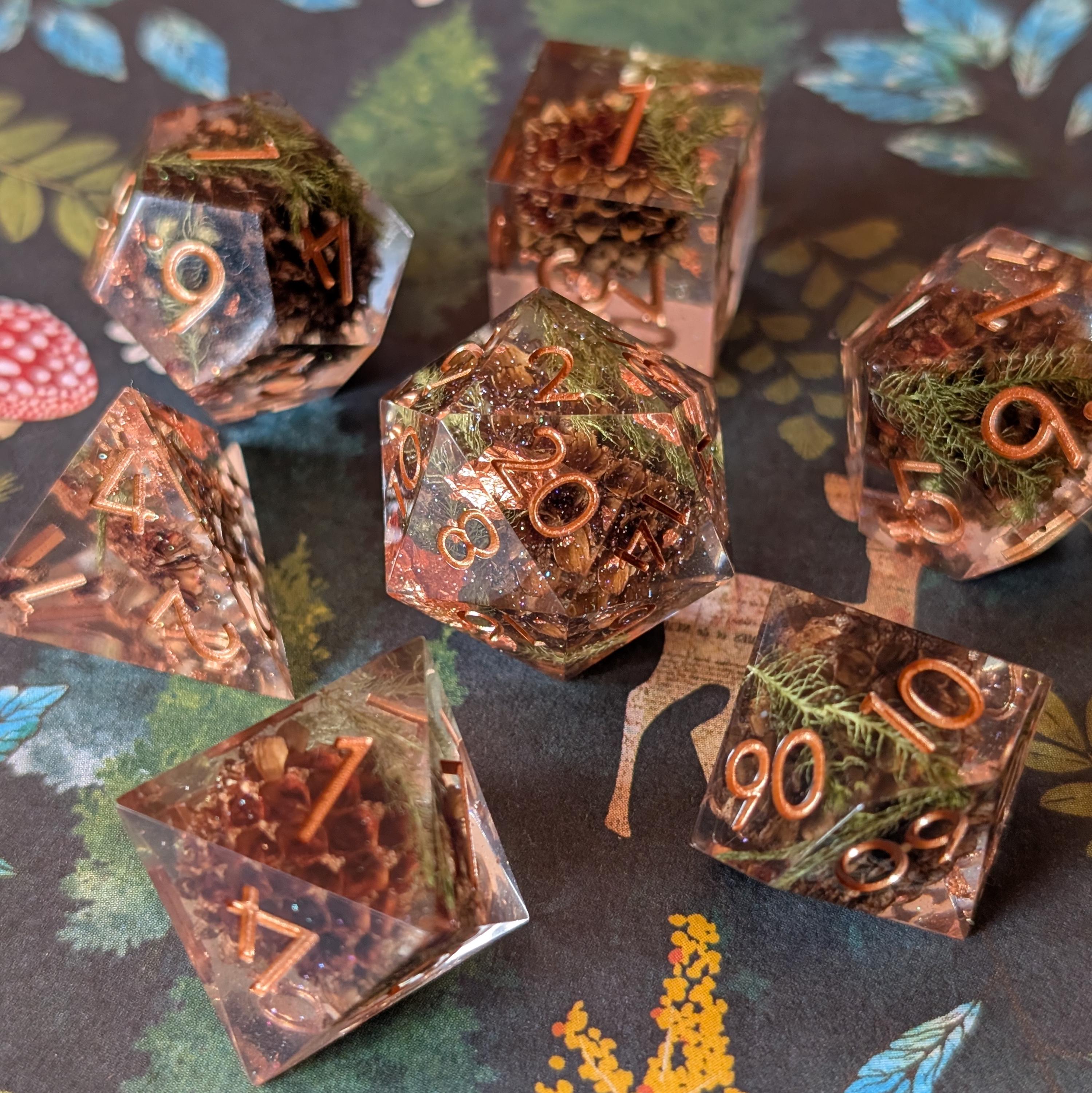 Sparkling Casuarina - Seeds of Change Dnd Dice Set, Polyhedral Dice, D ...