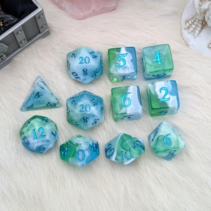 Ocean Dnd Dice Set | Tidecaller Water Themed Polyhedral Dice for ...