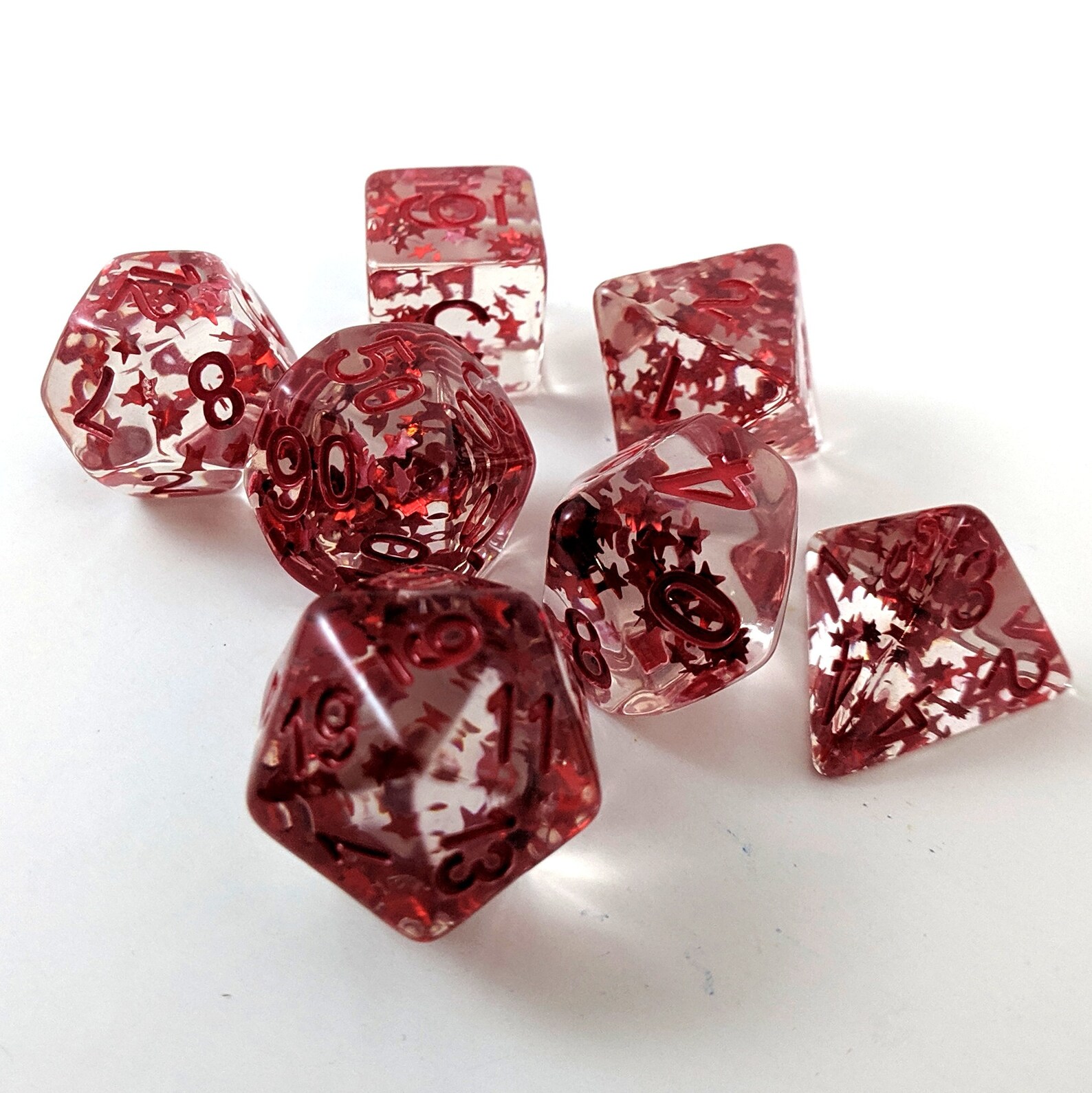 Ruby Star Dnd Dice Set Polyhedral Dice D&D Dice Dungeons - Etsy