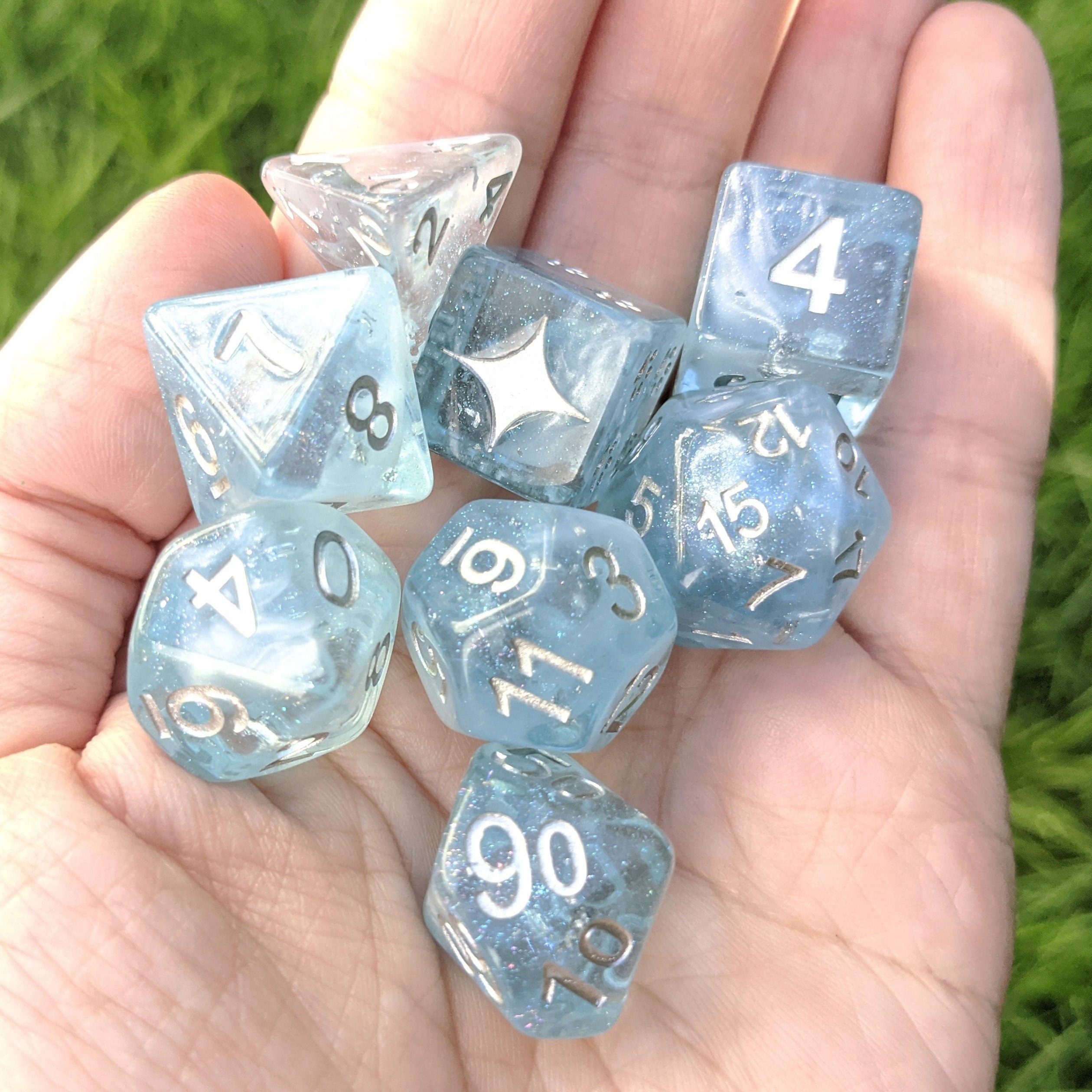 Glacial Ice DnD Dice Set Polyhedral dice D&D dice Dungeons | Etsy