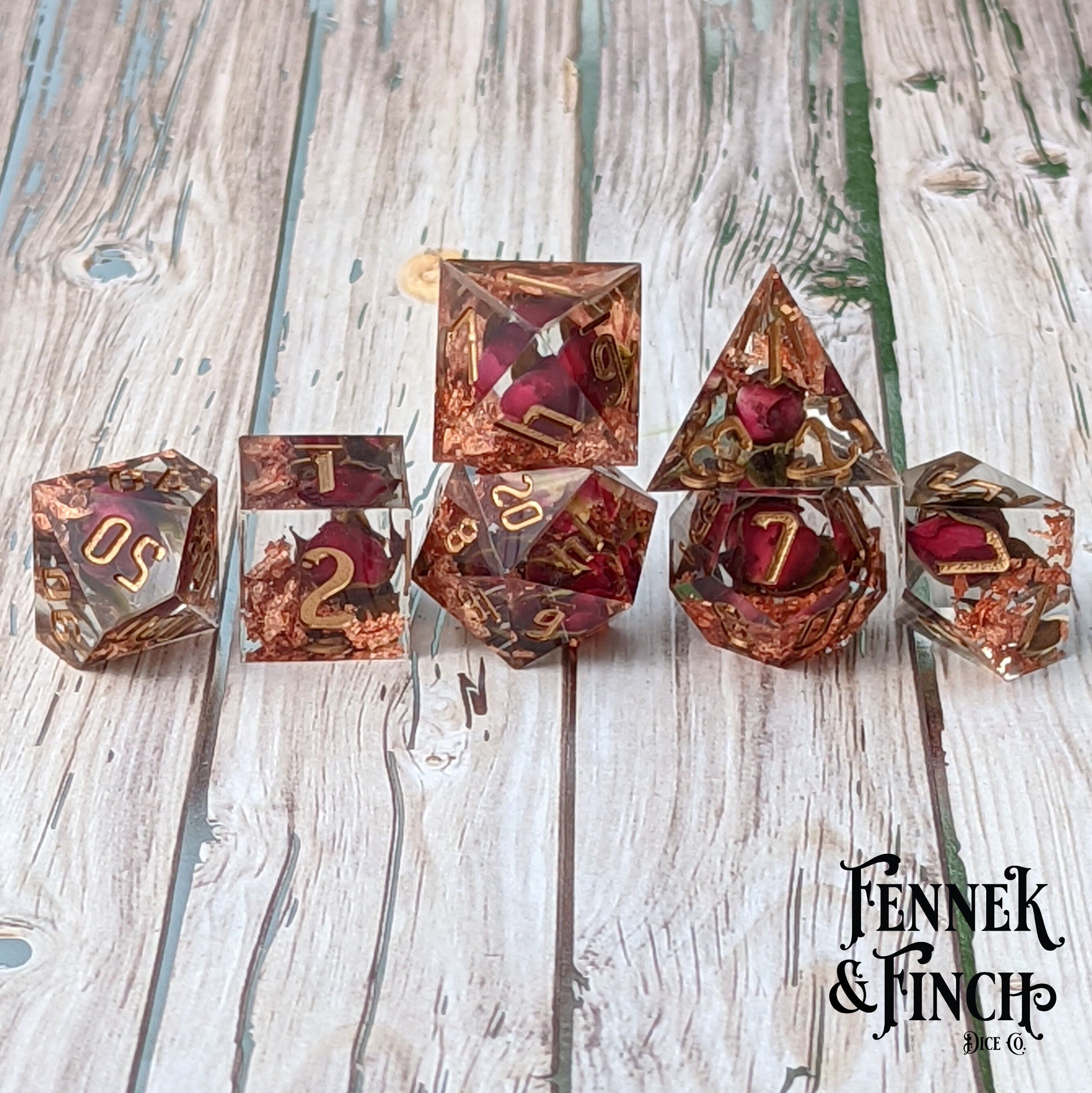 Rose TTRPG Dice Set Polyhedral Dice D&D Dice Dungeons and - Etsy UK