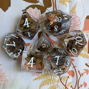 Pine Cone and Feather Wisps Dnd Dice Set, Polyhedral Dice, D&D Dice ...