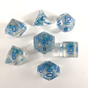 Blue Flower Dnd Dice Set Polyhedral Dice D&D Dice Dungeons - Etsy